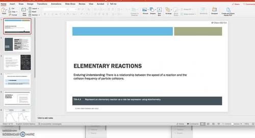 AP Chemistry 2020 CED 5.4 Elementary Reactions PPT, Activities, & Resources