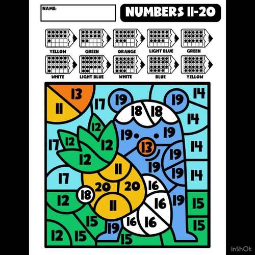 Spring Subitizing Teen Numbers Worksheets: Fun Color-by-Skill for ...