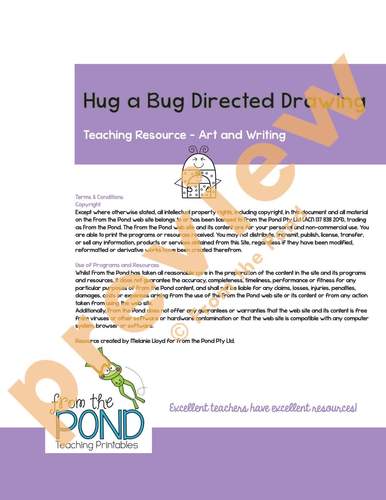 Hug a Bug Directed Drawing - ug Word Family Writing by From the Pond