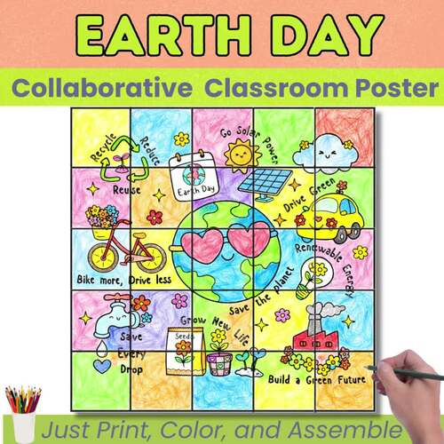 Earth Day Collaborative Poster | Save the Planet April Bulletin Board