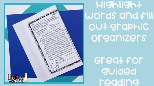 Dolphins Reading Passages with Text Structure Worksheets + Graphic ...