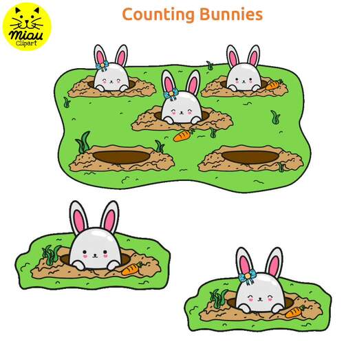 Counting Spring Bunnies Clipart | Easter rabbit | Png and Gif by Miau ...