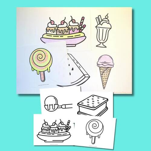 Summer Treats Coloring Pages by More Than Just Reading | TPT