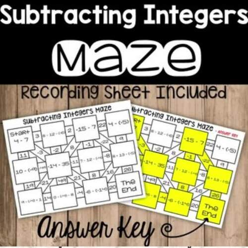 No Prep Subtracting Integers Maze by Thriving Teacher Inc | TPT