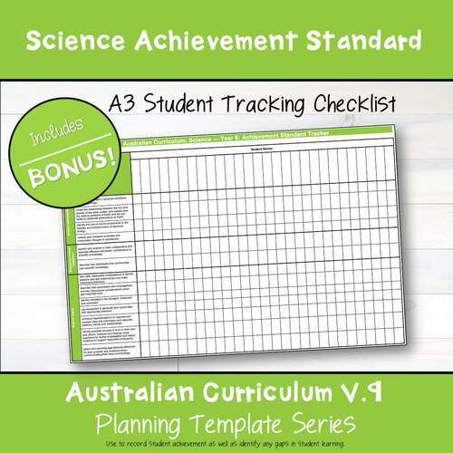 V9 Australian Curriculum SCIENCE ACHIEVEMENT STANDARD CHECKLISTS - YEAR 6