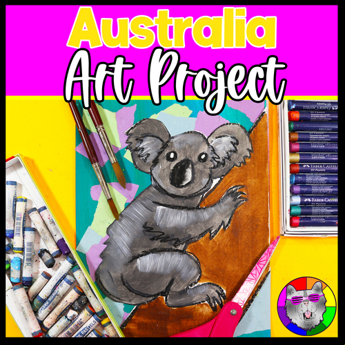 Australian Outback Koala Art Project, Mixed Media Art Lesson for Primary