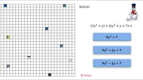 Winter Math Adding and Subtracting Polynomials Pixel Art Activity by ...