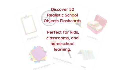 School Objects Real Photo Flashcards – 52 Vocabulary Cards by Savvy ...
