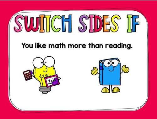 Back to School Get to Know You Game | Switch Sides If | First Week of ...