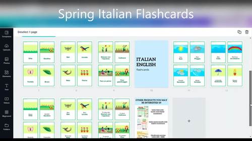 SPRING ITALIAN FLASH CARDS | Spring Season Italian flashcards Spring Season