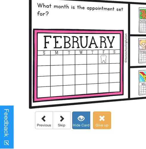 Calendar Questions Boom Cards by Homeschooling Autism | TPT