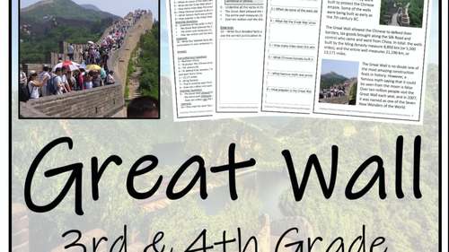 Great Wall of China Close Reading Comprehension Activity | 3rd Grade ...