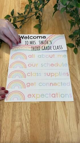 Back to School Pastel Rainbow Meet the Teacher Flip Book Brochure ...