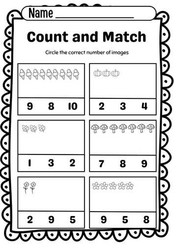 Math Worksheet Math Game: Color, Count and Match Number Activities