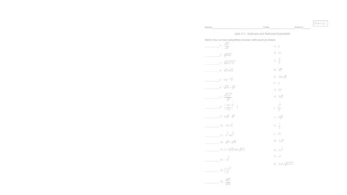 Algebra - Radical Expressions & Equations - 3 Quizzes, 3 Reviews, 5 Tests