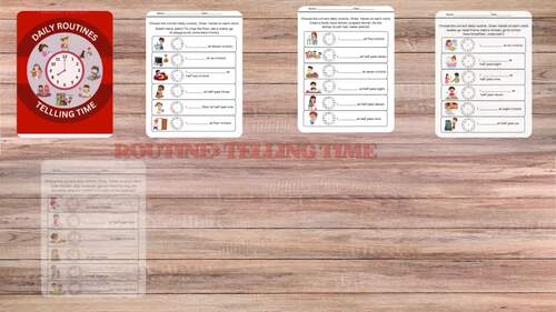 Daily Routine / Telling Time to the Hour Half hour Vocabulary Reading ...