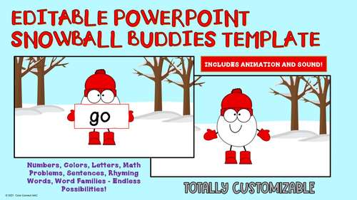 Editable PowerPoint "Snowball Buddies" Template | Interactive Slide Show