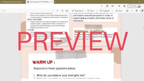 Self-Awareness: Building Positive Self-Esteem PowerPoint (Casel's SEL)