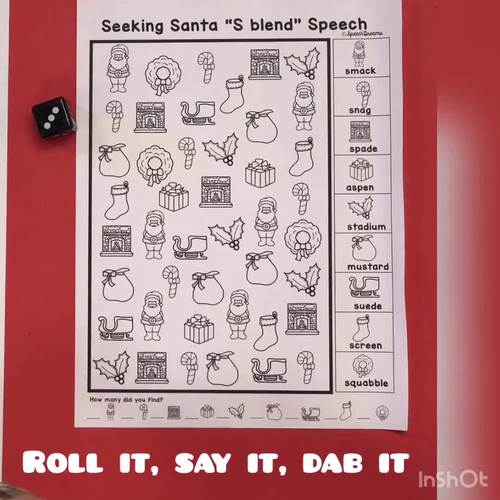 Christmas Speech Therapy Seeking Activity {articulation} by Speech Dreams
