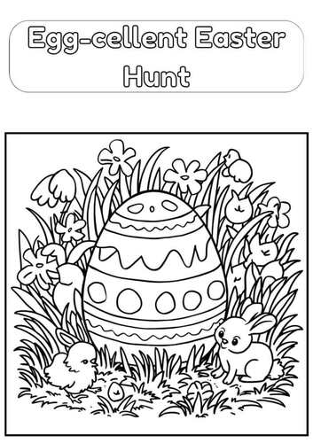 Best Egg-cellent Easter Hunt coloring page,kids,cute,funny,sheet,funny