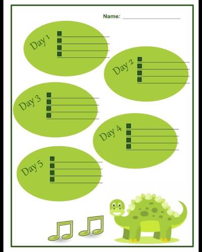 Practice Records for kids: Music Lesson Assignment and Practice