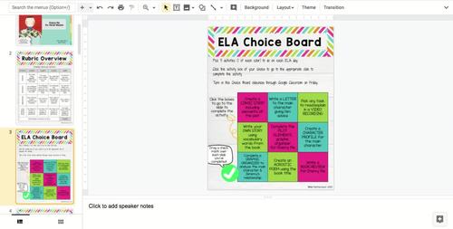 Digital ELA Choice Board: Back to School Book Companion Bundle | TPT