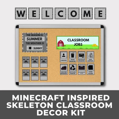 Minecraft Skeleton Inspired Classroom Decor Kit by Jenny Marie | TPT