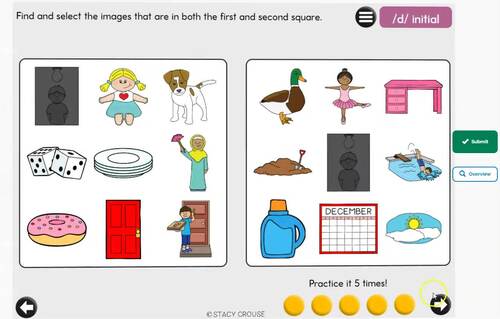 /d/ Articulation Game for Speech Therapy BOOM™ CARDS Click It by Stacy ...