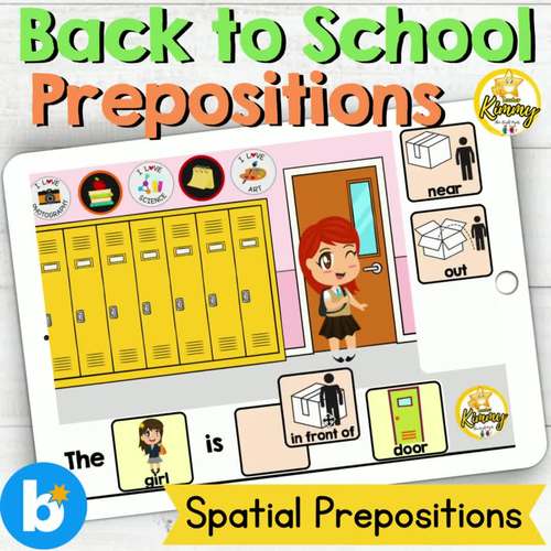 Back to School Spatial Prepositions Boom Cards by Teacher Kimmy | TPT
