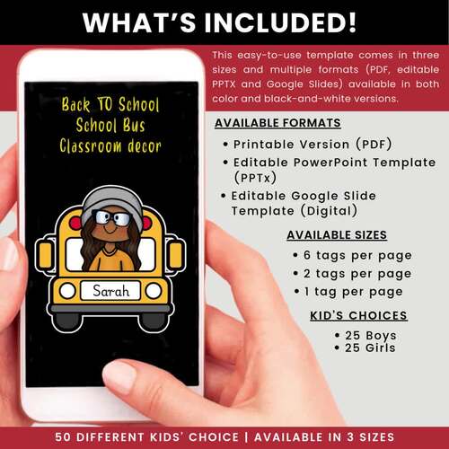 School Bus Classroom Name Tags | Editable Back to School Desk & Door Labels