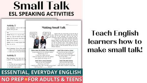 Adult ESL Speaking Activities for Conversational English - Making Small ...