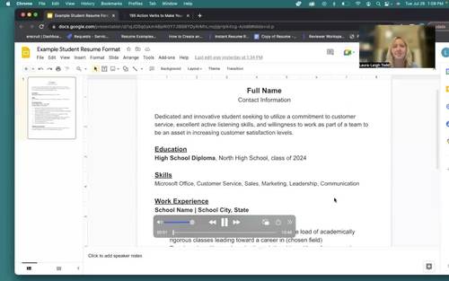 Student Resume Writing Workshop Bundle: Video, PowerPoint, and Handouts