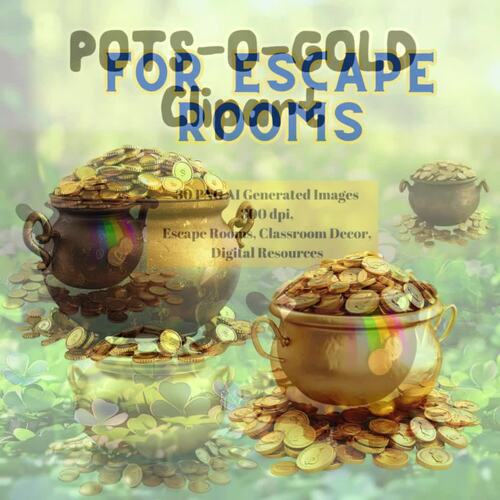 POTS-O-GOLD- Clipart for Escape Rooms, Digital Media, Classroom Decor ...