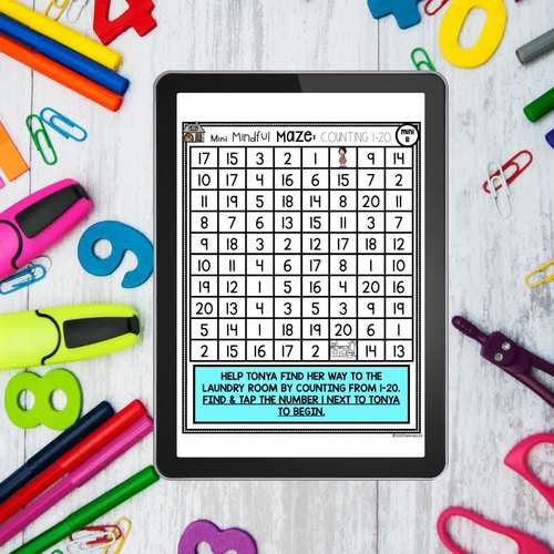 Digital Interactive PDF Mazes Counting 1-20 Distance Learning | TPT