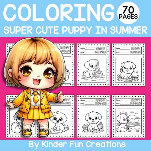 70 Adorable Puppy Dogs Coloring Pages | Fun Summer Activities Pack for Kids