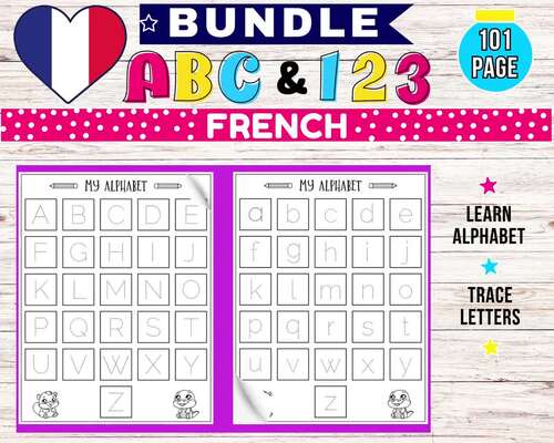 French Bundle - Alphabet, Numbers, and Words for Beginners | TPT