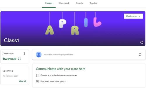 Animated Google Classroom Headers (April) Banners - Distance Learning