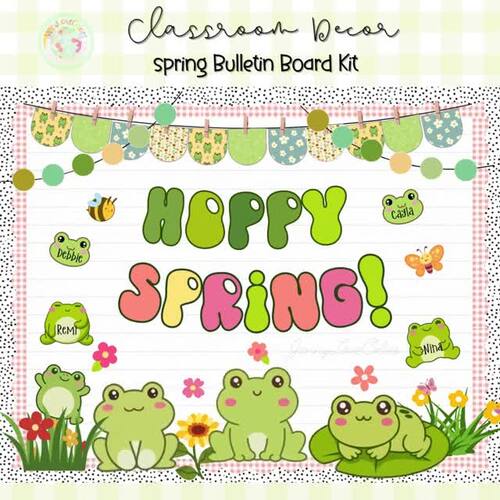 Spring Bulletin Board Kit Frog Theme Classroom Door Display by ...