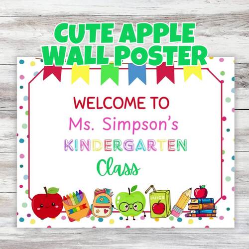 Apple Themed Welcome Sign Editable Fall Bulletin Board Decor Printable