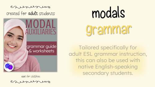 Modals Grammar Guide with Worksheets for Remediation, Review, & Adult ESL