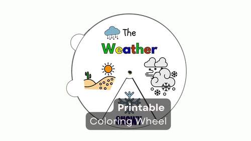 Weather Coloring Wheel, Printable Preschool Craft, Science Activities ...