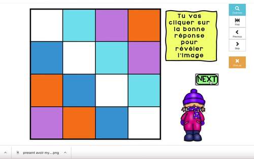 French Winter Activities ÊTRE present tense | Image Reveal BOOM CARDS