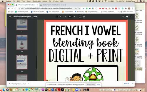 FRENCH Whole-Group Blending Book Ii Vowel - Digital and Printable