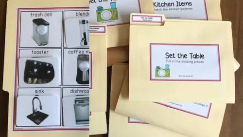 Kitchen / Cooking Life Skill File Folders for special education - Set 2