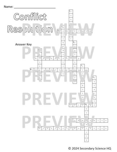 Conflict Resolution | Vocabulary Crossword Puzzle & Word Search | Health