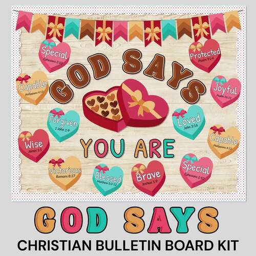 God Says You Are, Bible Verse Christian Classroom & Church Bulletin ...