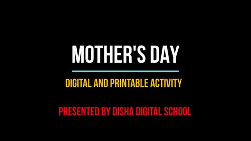Mothers Day Activities Printable and Boom Cards by Disha Digital School