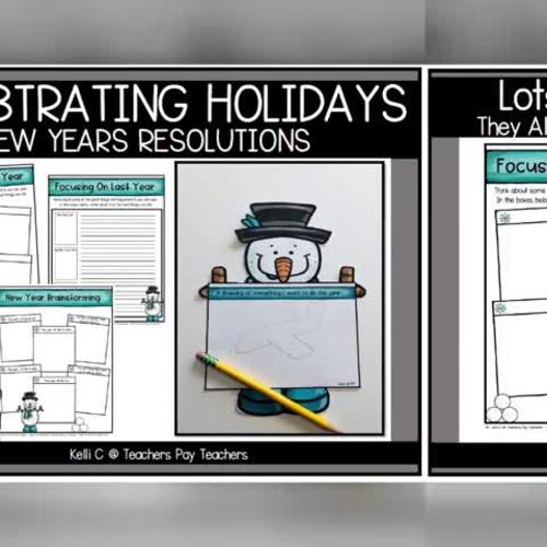 New Years Writing Center Activities and Graphic Organizers by Kelli C