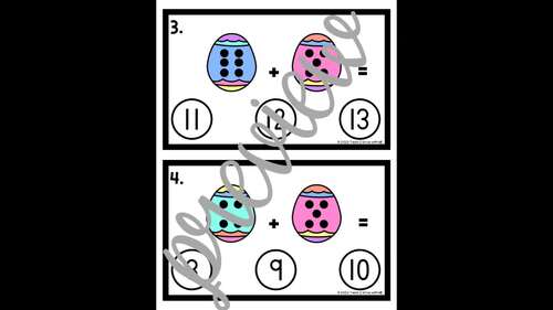 Easter Math Activity Clip Cards Dice Addition to 12 Task Cards | TPT