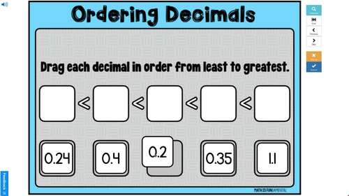 Ordering Decimals to Hundredths Place with Fun Mini-Game | Boom™ Cards